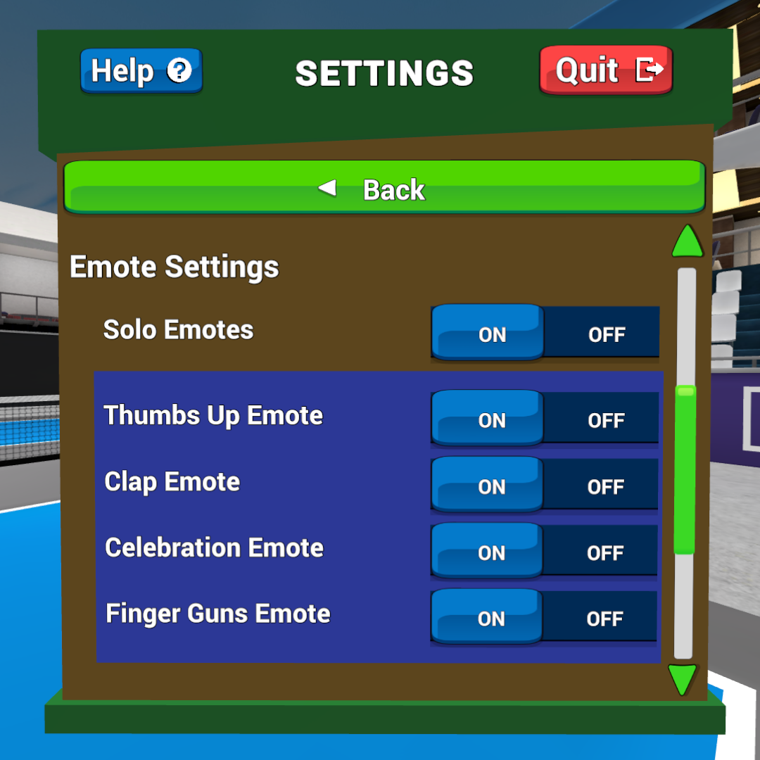 Multiplayer Settings – Pickleball One